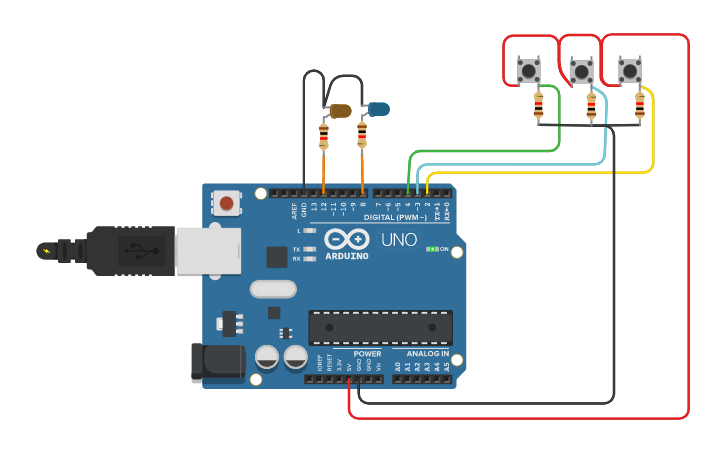 Circuit design Passa ou Repassa - Tinkercad
