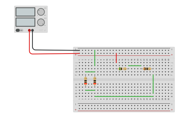 Circuit design kirchoff - Tinkercad