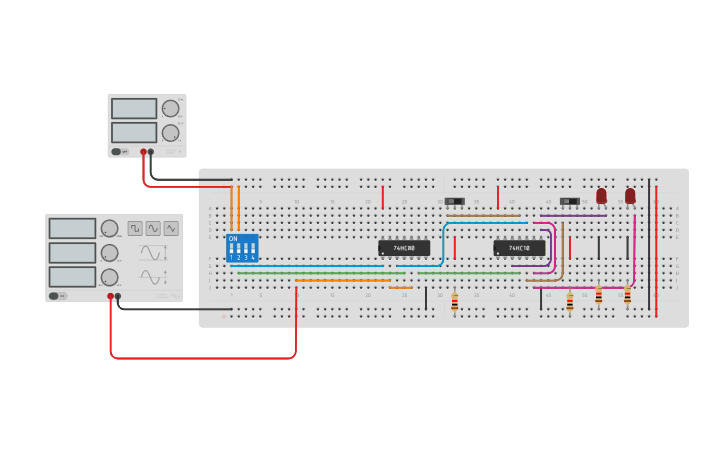 Circuit design SR Flip Flop | Tinkercad