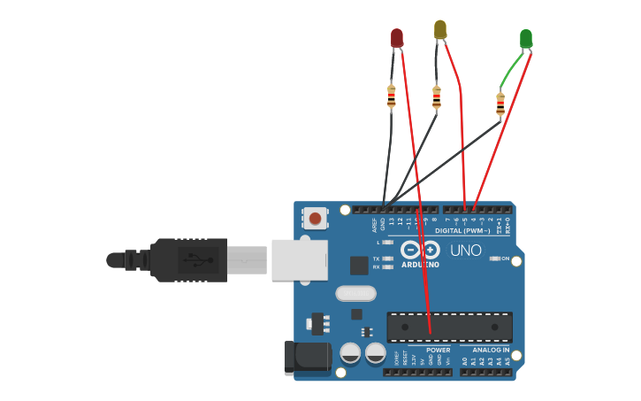 Circuit Design Controlling Leds Using Arduino Tinkercad