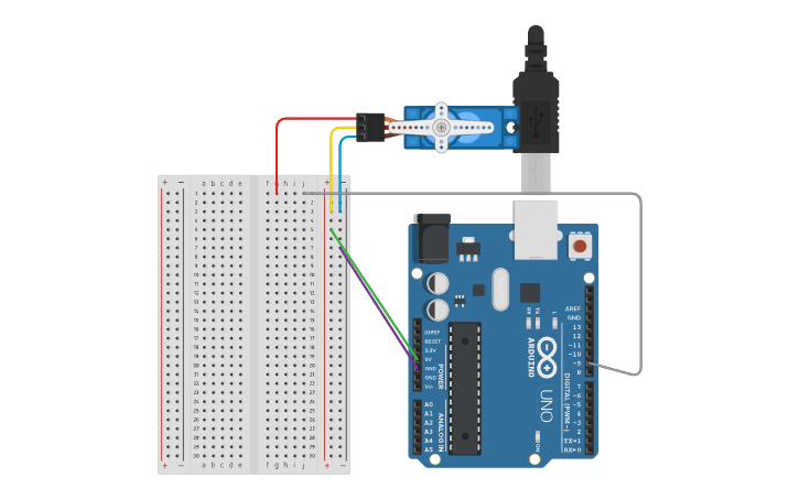 Circuit design servomotor - Tinkercad