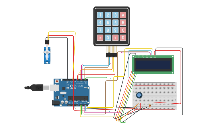 Circuit Design Arduino Password Security System Tinkercad