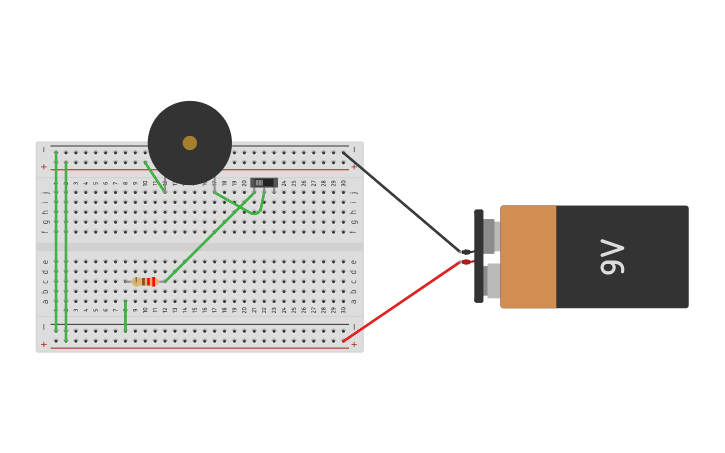 Circuit design piezo - Tinkercad