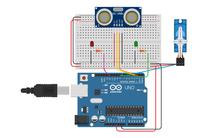 Circuit design Puerta-CASA DOMOTICA - Tinkercad