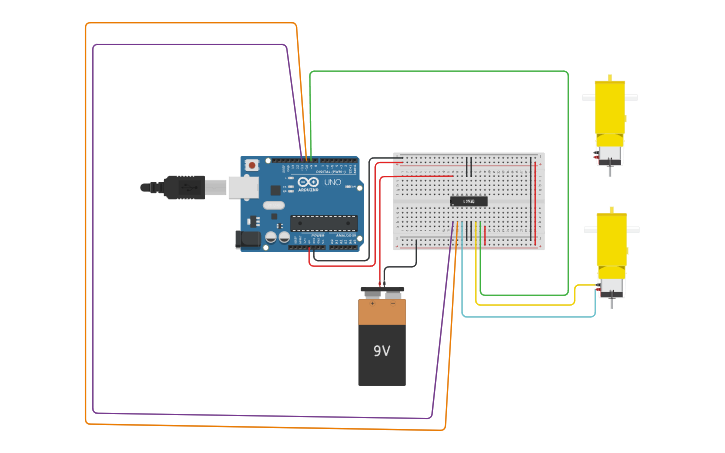 Circuit design Spr 24 BLOCK Code Robotics 1 - Motor Speed - Tinkercad