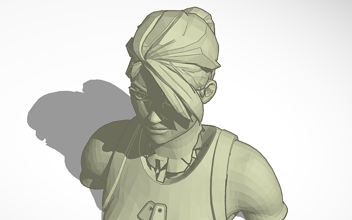 3D design fortnite ramirez bust (WIP) - Tinkercad
