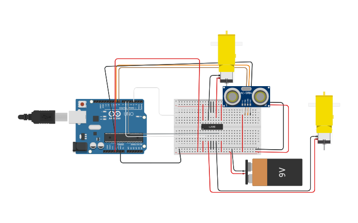 Circuit design vlc motor | Tinkercad