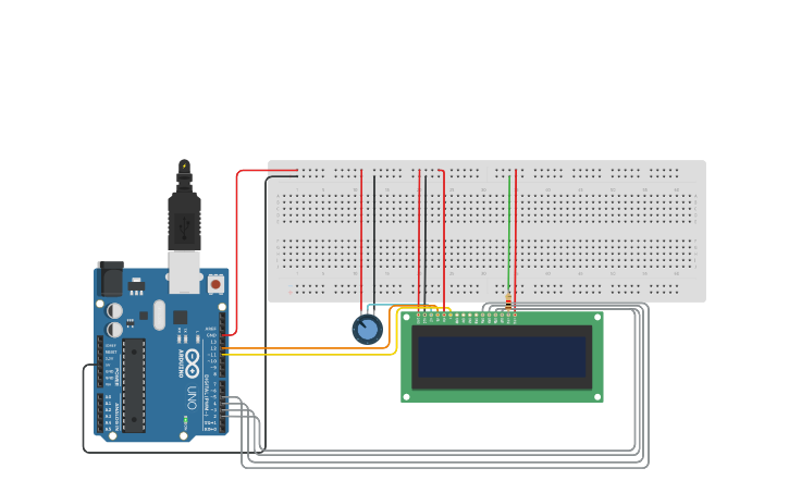 Circuit design 1.26_LCD_16X2_SCROLLING | Tinkercad