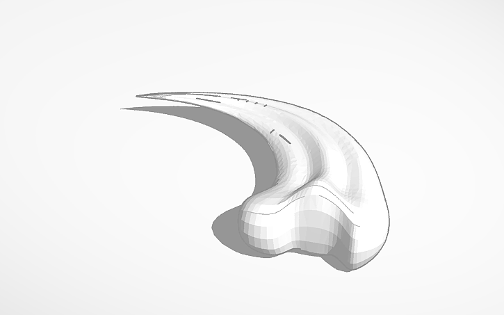 3D design wip- raptor claw - Tinkercad