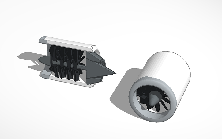 3D design jet engine model - Tinkercad