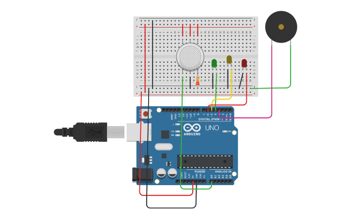 Circuit design GAS Sensor 62703716 - Tinkercad
