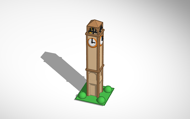 3D design tilted tower - Tinkercad