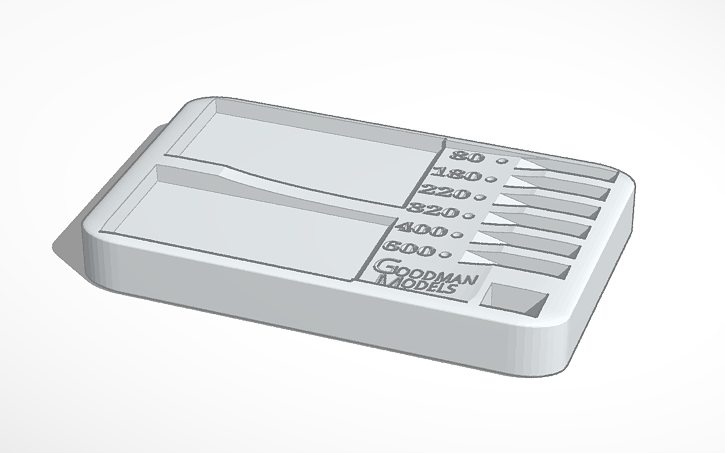 3D design GM Super Sanding Blocks holder and workspace | Tinkercad