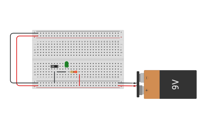Circuit design LED switch - Tinkercad
