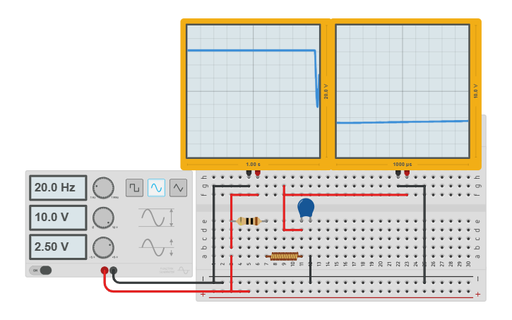 Circuit design RLC - Tinkercad