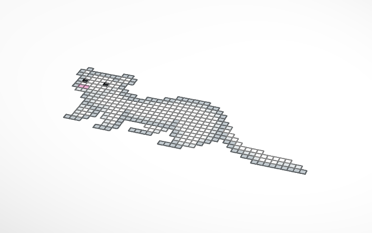 3D design Iizuna Weasel (Stoat?) Pixel Art - Tinkercad