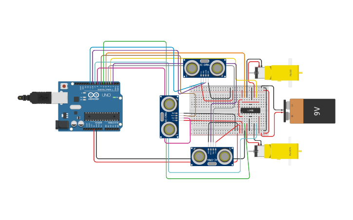 Circuit design Mano Izquierda - Tinkercad