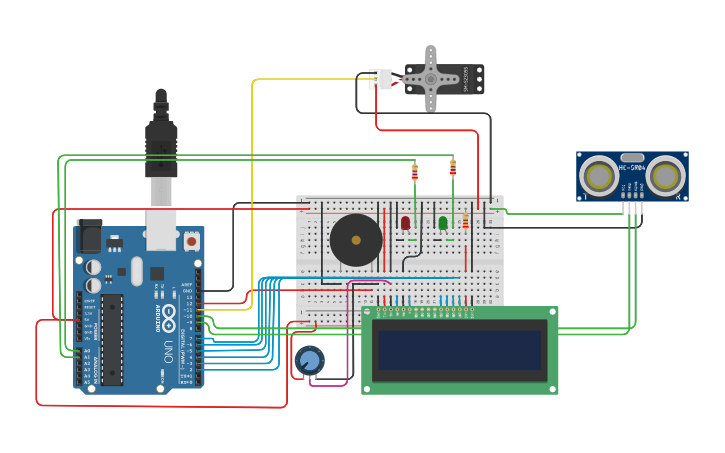 Circuit design Radar system - Tinkercad