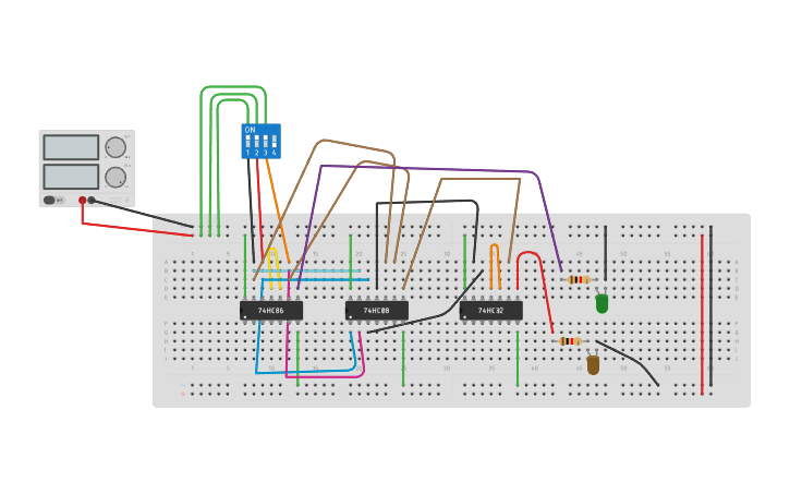 Circuit design Full Adder - Tinkercad