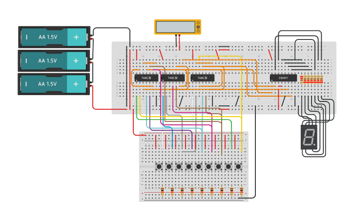 Circuit design CODIFICADOR-10-BCD-7SEG | Tinkercad