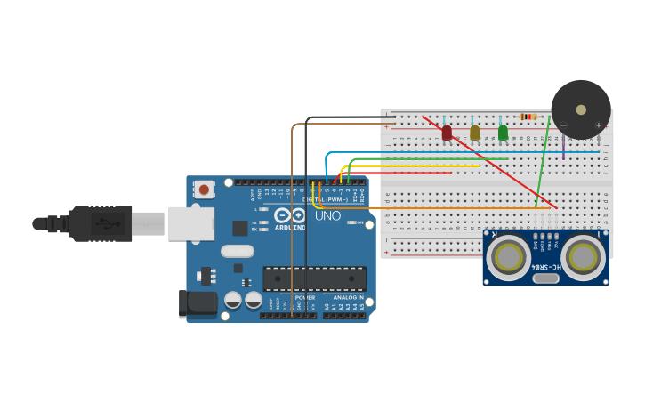 Circuit design Copy of Sensor Jarak - Tinkercad Circuit design Copy of Sensor Jarak - Tinkercad