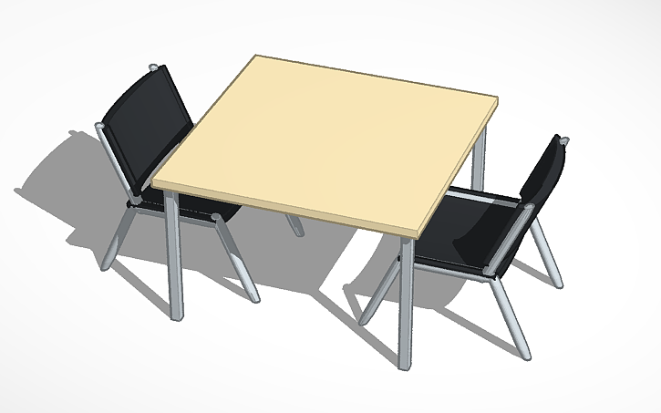 3d Design Table And Chairs Tinkercad