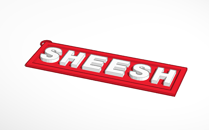 3D design SHEESH key chain | Tinkercad
