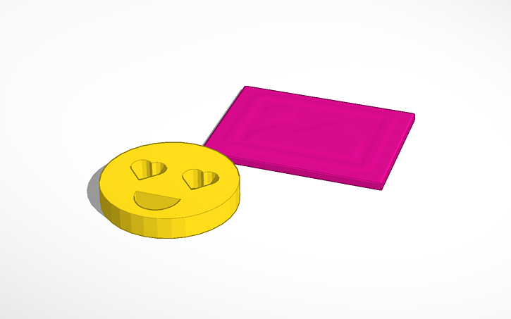 3d Design Heart Emoji Button Tinkercad