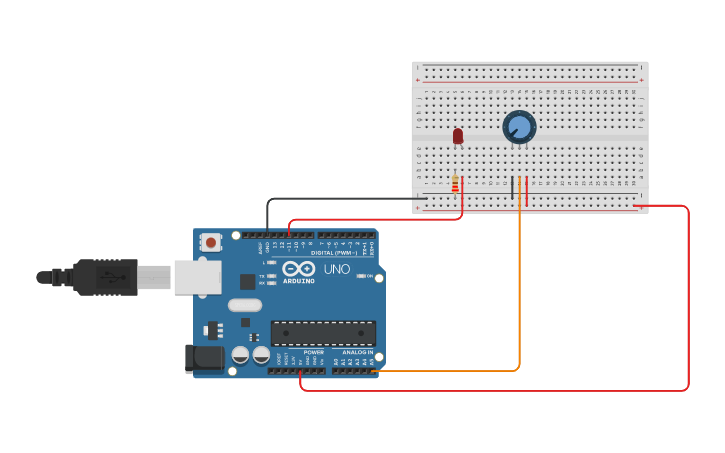 Circuit design Potenciômetro | Tinkercad