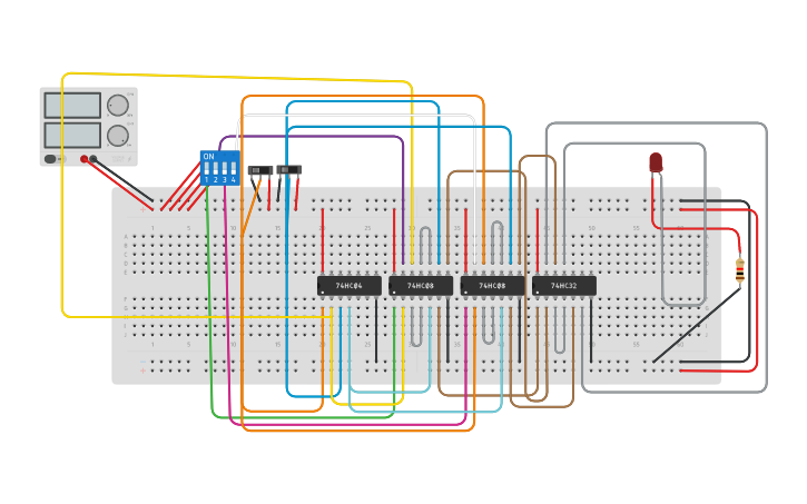 Circuit design 4x1 mux - Tinkercad