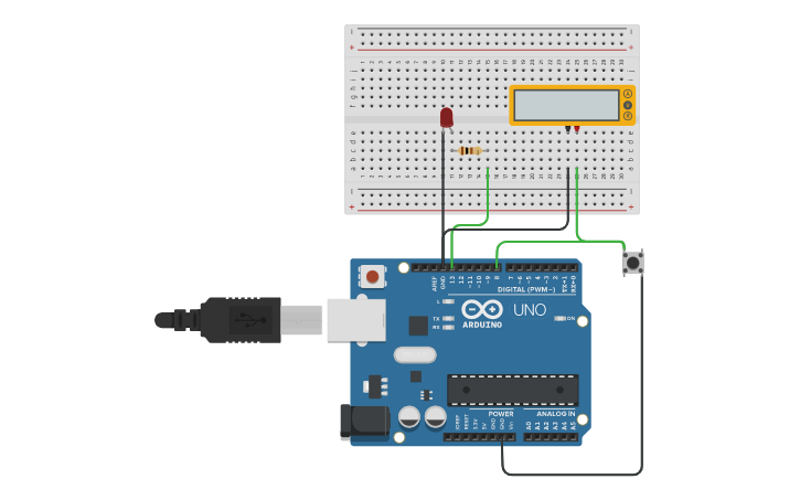 Circuit design 2.input(polling, Reg) - Tinkercad