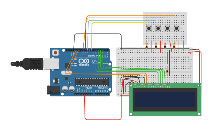 Circuit design Finalized Scoreboard - Tinkercad