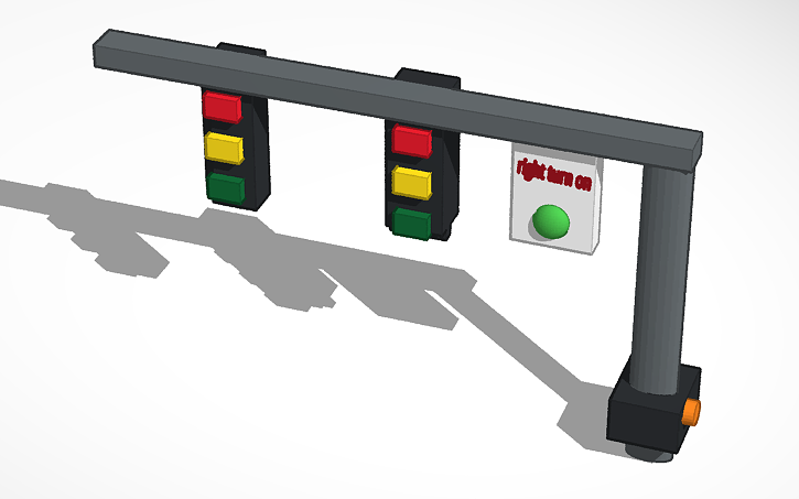 3D design traffic light - Tinkercad