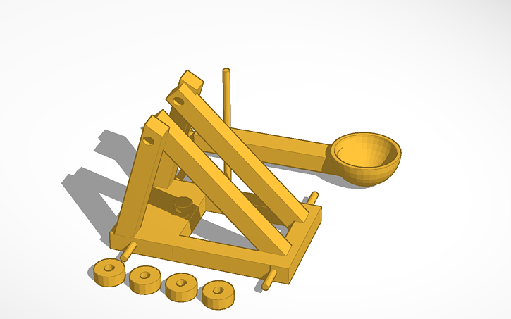 3D design Catapult with Moving Parts - Tinkercad