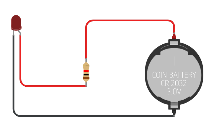 Circuit Design 2 Led With Resistor And Coin Cell Tinkercad