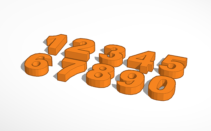 3D design Number Set - Tinkercad