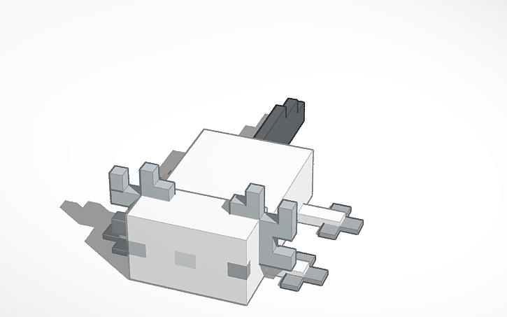 3D design Axolotl Minecraft(Template) - Tinkercad