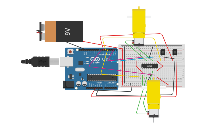Circuit design Line follower - Tinkercad Circuit design Line follower - Tinkercad