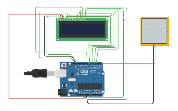 Circuit design text LCD | Tinkercad Circuit design text LCD | Tinkercad