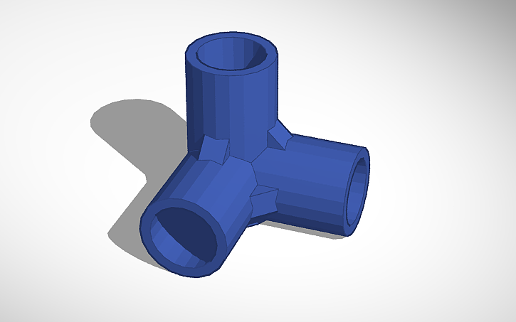 3D design 3-way side elbow - Tinkercad
