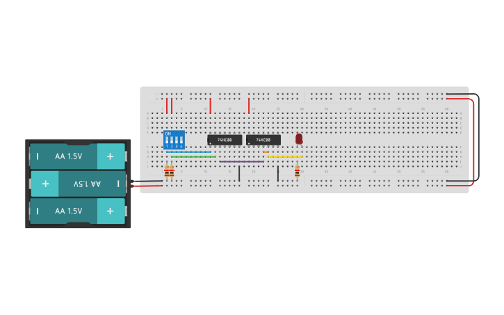 Circuit design Compuerta NAND a OR | Tinkercad