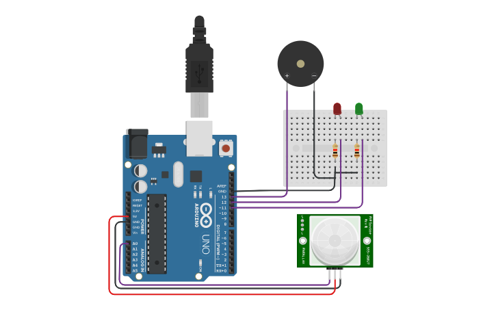 Circuit Design Detect The Motion Of An Object Tinkercad