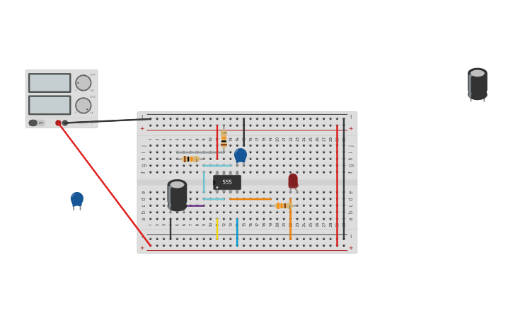 Circuit design Astable 555 - Tinkercad