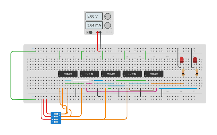 Circuit design Full Subtractor Using NAND Gates - Tinkercad