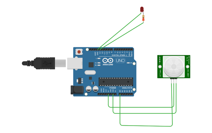 Circuit design Push Button - Tinkercad