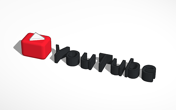 3D design youtube logo - Tinkercad