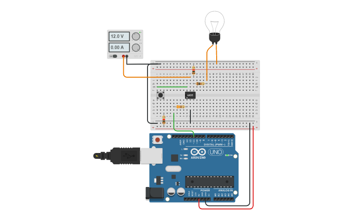 Circuit design Optoacoplador | Tinkercad