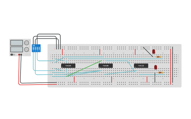 Circuit design Full Adder - Tinkercad