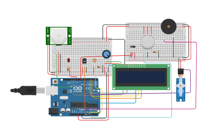 Circuit design Group 15Final Project Fire Alarm System | Tinkercad