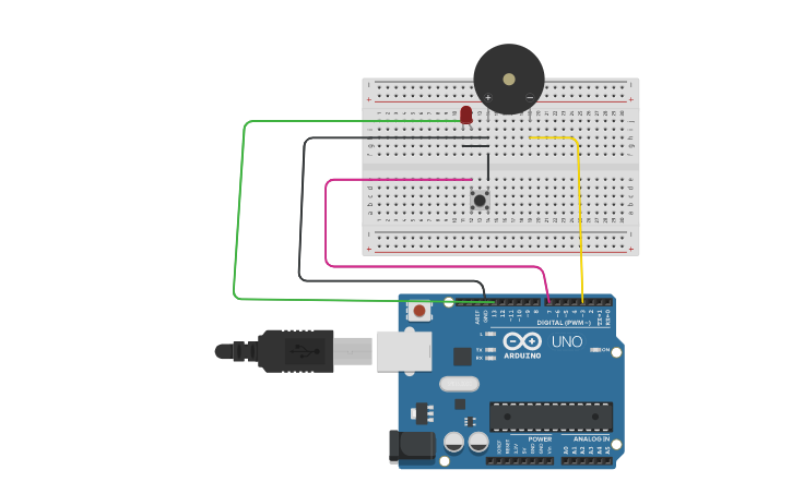 Circuit design Unipi 3 - Button Buzzer - Tinkercad